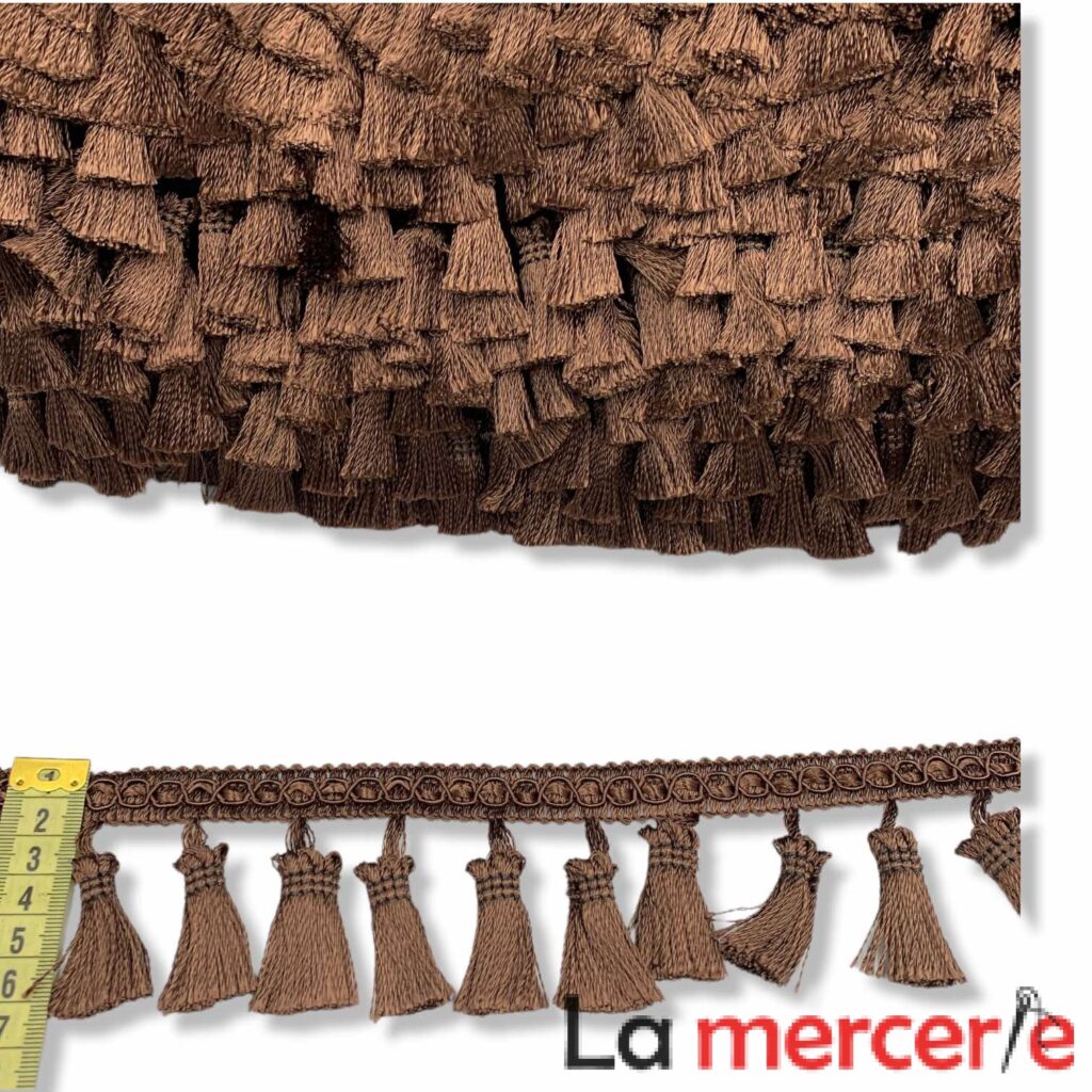 Franjuri maro, cu bordura si canafi, dimensiune 60mm - LaMercerie.ro